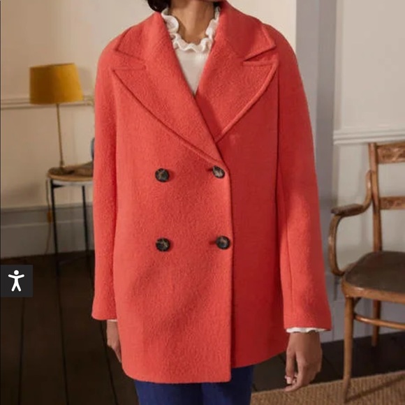 Boden | Jackets & Coats | Boden Textured Wool Car Coat Cherry Red 4 ...
